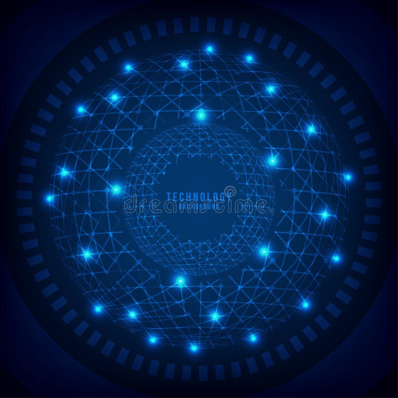 Abstract Technology Line Blue Structure System of Internet Connection ...