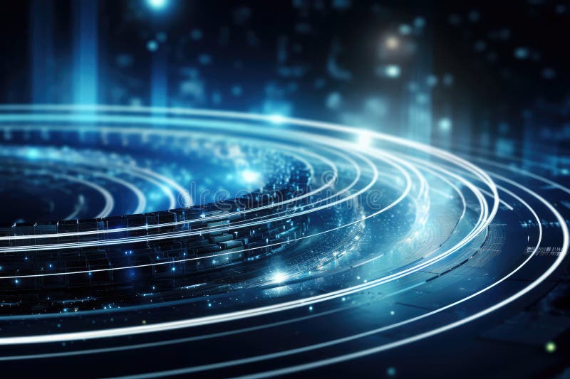 Abstract Technology Lines Background with Smart and Futuristic ...