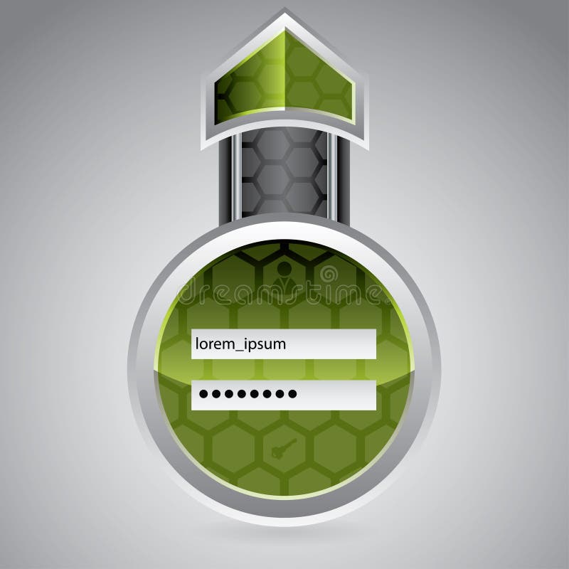 Green Login Screen with Dotted Background Stock Vector - Illustration ...