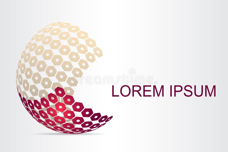 Abstract Technology Logo Stylized Spherical Surface with Abstract ...