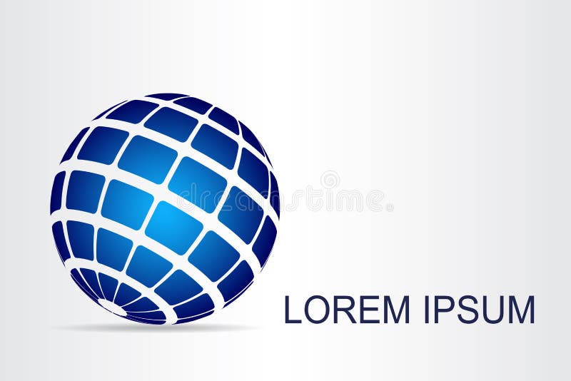 Abstract Technology Logo Stylized Spherical Surface with Abstract ...