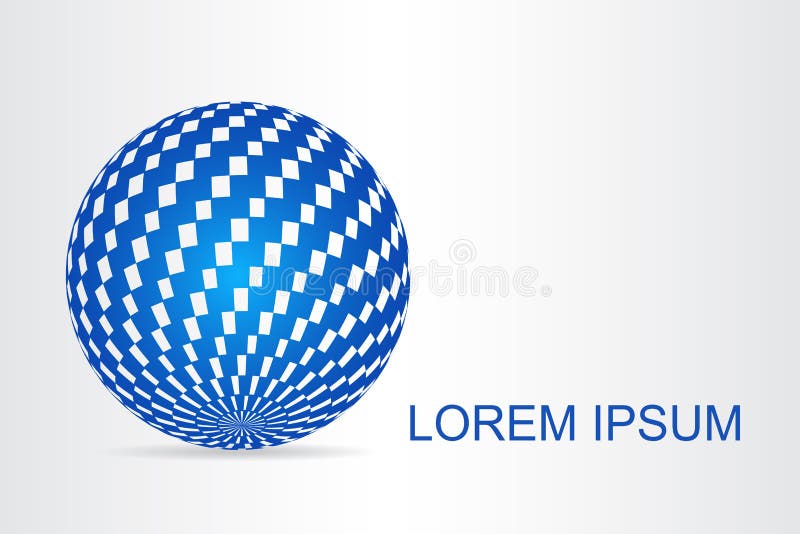 Abstract Technology Logo Stylized Spherical Surface with Abstract ...