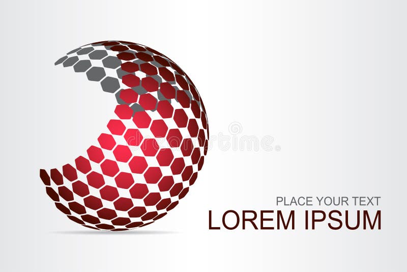 Abstract Technology Logo Stylized Spherical Surface with Abstract ...