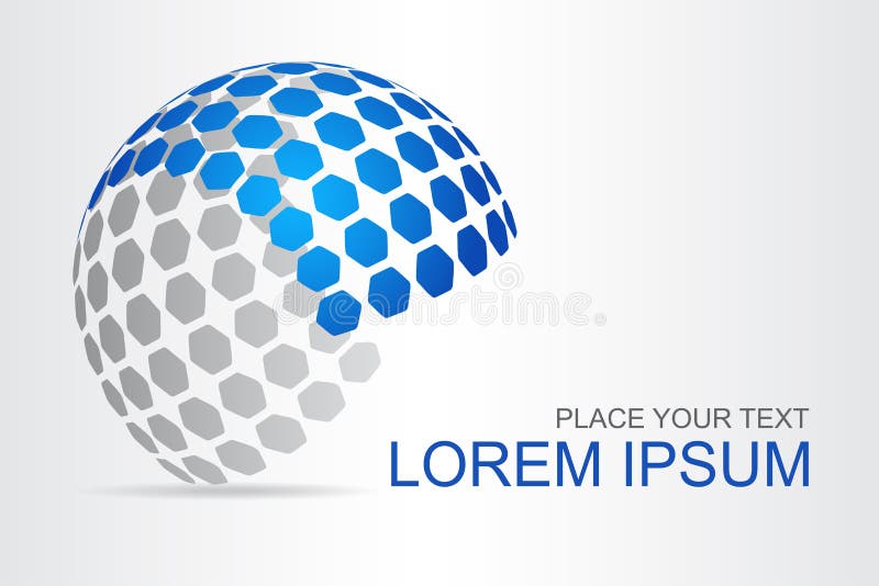 Abstract Technology Logo Stylized Spherical Surface with Abstract ...