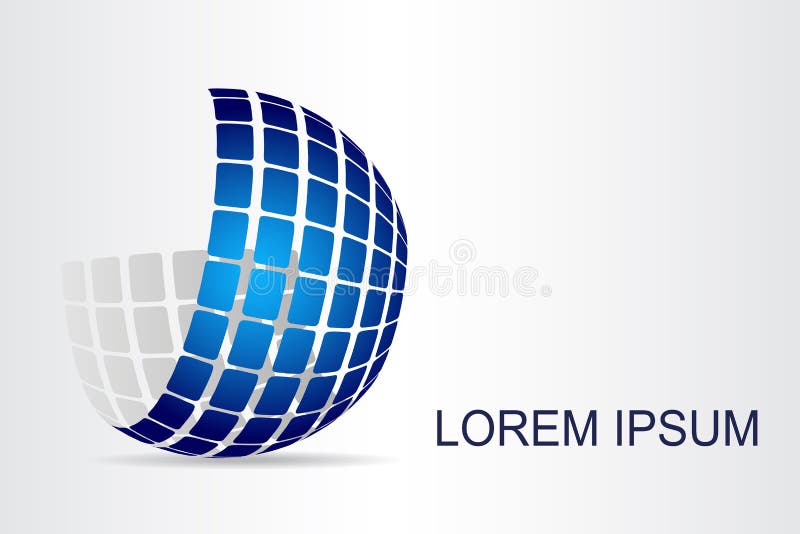 Abstract Technology Logo Stylized Spherical Surface with Abstract ...