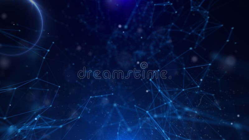 Abstract Technology of Low Poly Triangle Shape with Dots and Lines ...