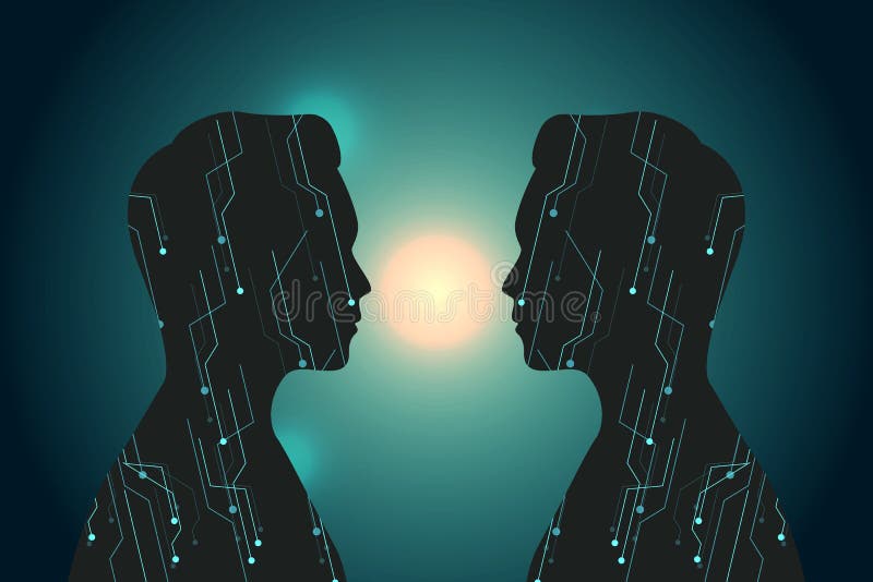 Abstract Technology with Man Silhouette. Vector Illustration. Stock ...