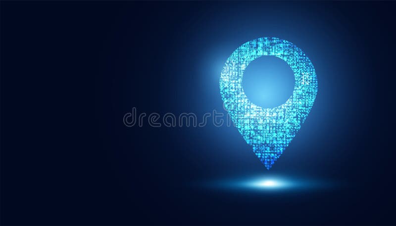 Abstract Technology Map Pin Low Poly Futuristic Glowing Gps Modern ...
