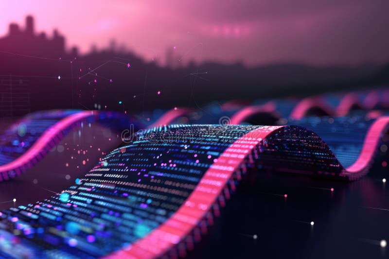 Abstract Technology Mesh with Dots and Lines - Digital Data ...