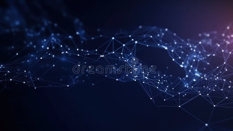 Abstract Technology Net Background with Blue Light Waves Stock ...