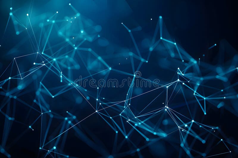 Abstract Technology Network Background with Geometric Shapes Stock ...