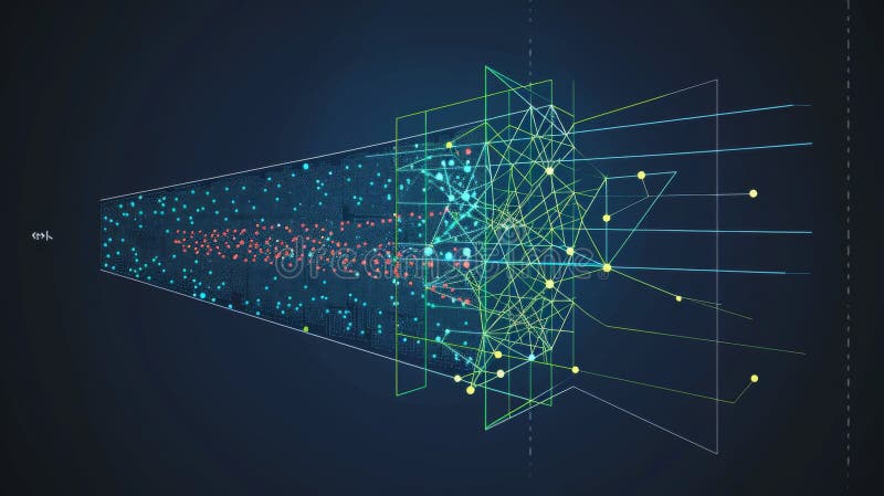 Abstract Technology Network Data Visualization Stock Photo - Image of ...