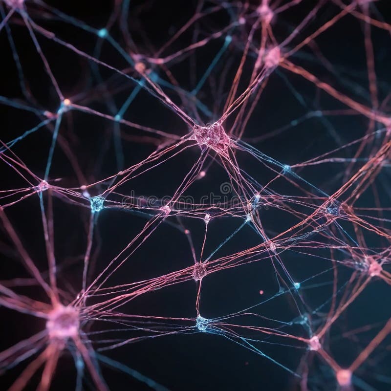 Abstract Technology Network with Glowing Nodes and Lines. Modern and ...