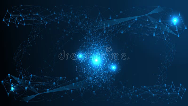 Abstract Technology Network Structure Background. Futuristic Plexus ...