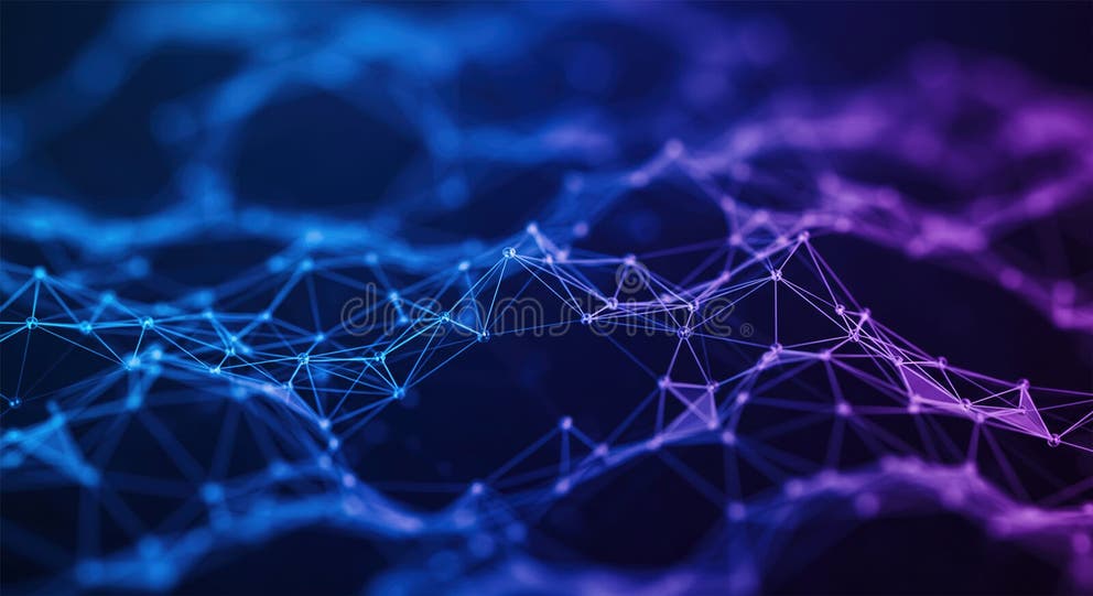 Abstract Technology Network Structure Background. Futuristic Plexus Effect Computer Geometric ...