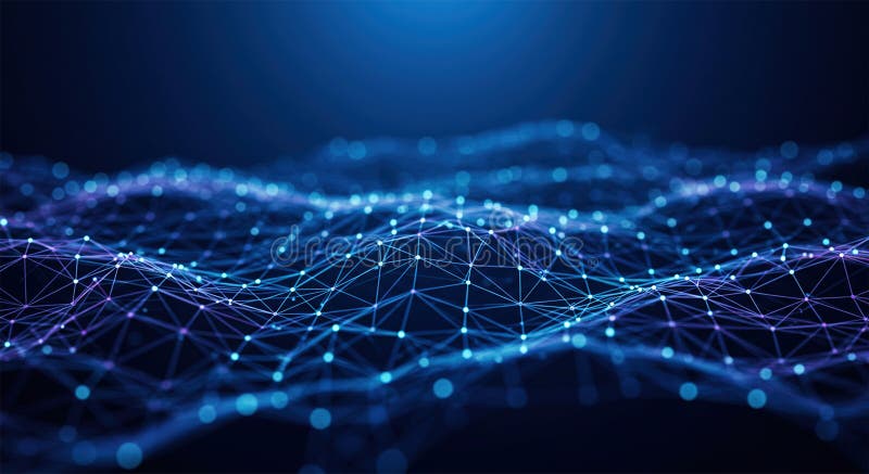 Abstract Technology Network Structure Background Futuristic Plexus Effect Computer Geometric