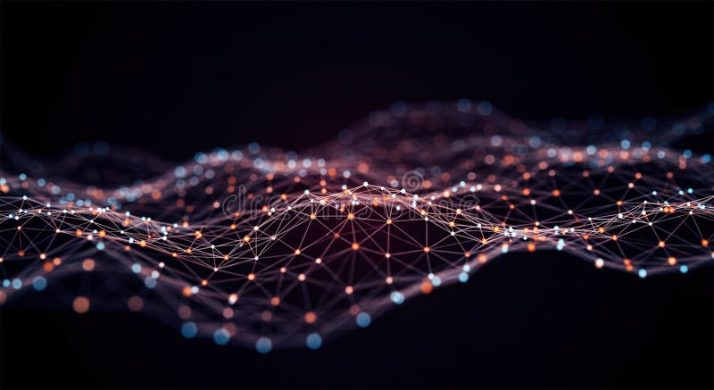 Abstract Technology Network Structure Background Futuristic Plexus Effect Computer Geometric