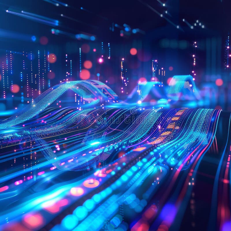 Abstract Technology Particle of Light Background Stock Image - Image of ...