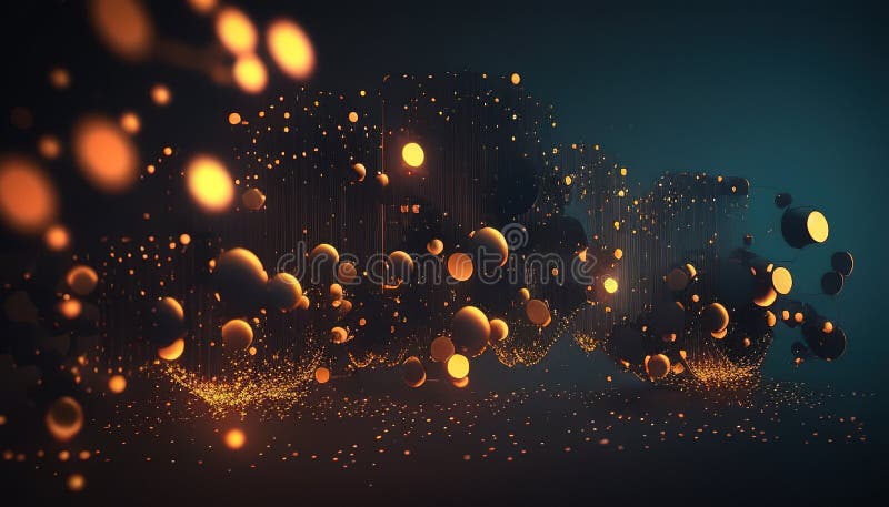Abstract Technology Particles Background, Digital Art Illustration ...