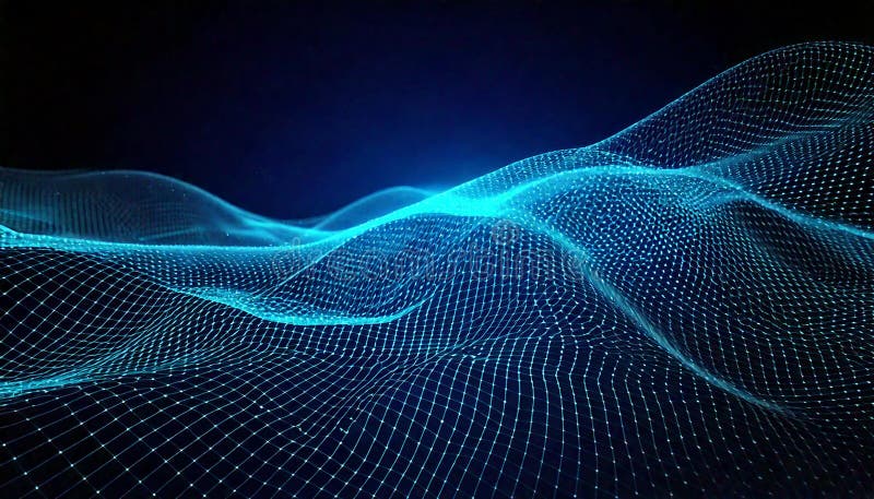 Abstract Technology Particles Forming a Futuristic Mesh Network ...