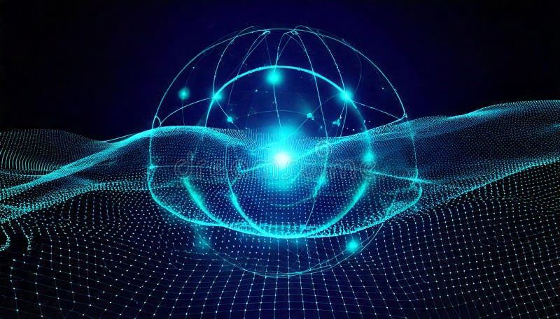 Abstract Technology Particles Forming a Futuristic Mesh Network ...