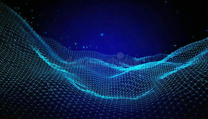 Abstract Technology Particles Forming a Futuristic Mesh Network ...