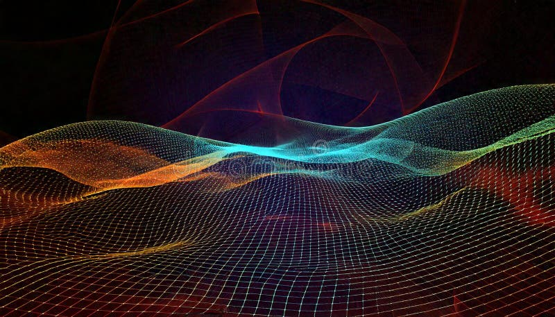 Abstract Technology Particles Forming a Futuristic Mesh Network ...