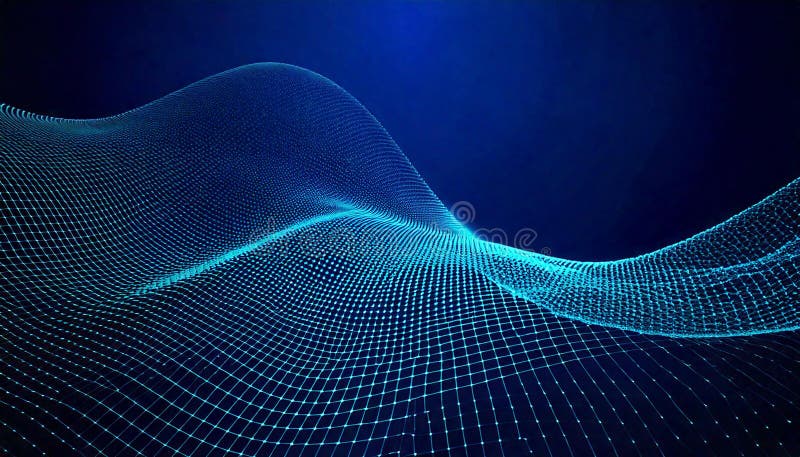 Abstract Technology Particles Forming a Futuristic Mesh Network ...