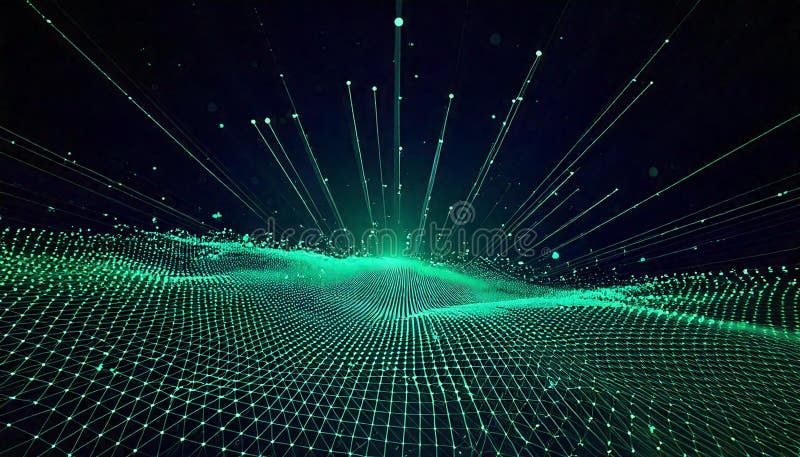 Abstract Technology Particles Forming a Futuristic Mesh Network ...