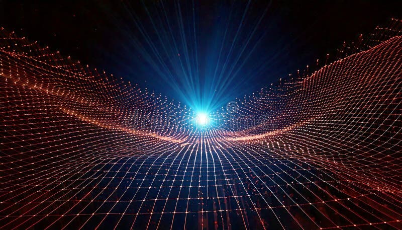 Abstract Technology Particles Forming a Futuristic Mesh Network ...