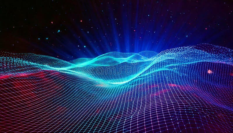 Abstract Technology Particles Forming a Futuristic Mesh Network ...