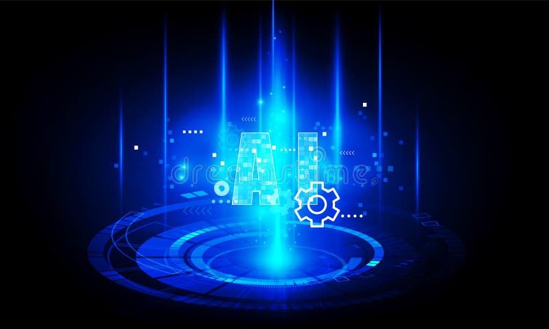 Abstract Technology Polygon AI(Artificial Intelligence) Light for Font ...