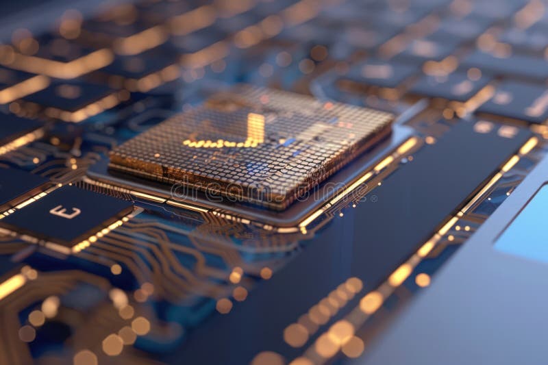 Abstract Technology Quality Control Check Mark on Blue Background Stock ...