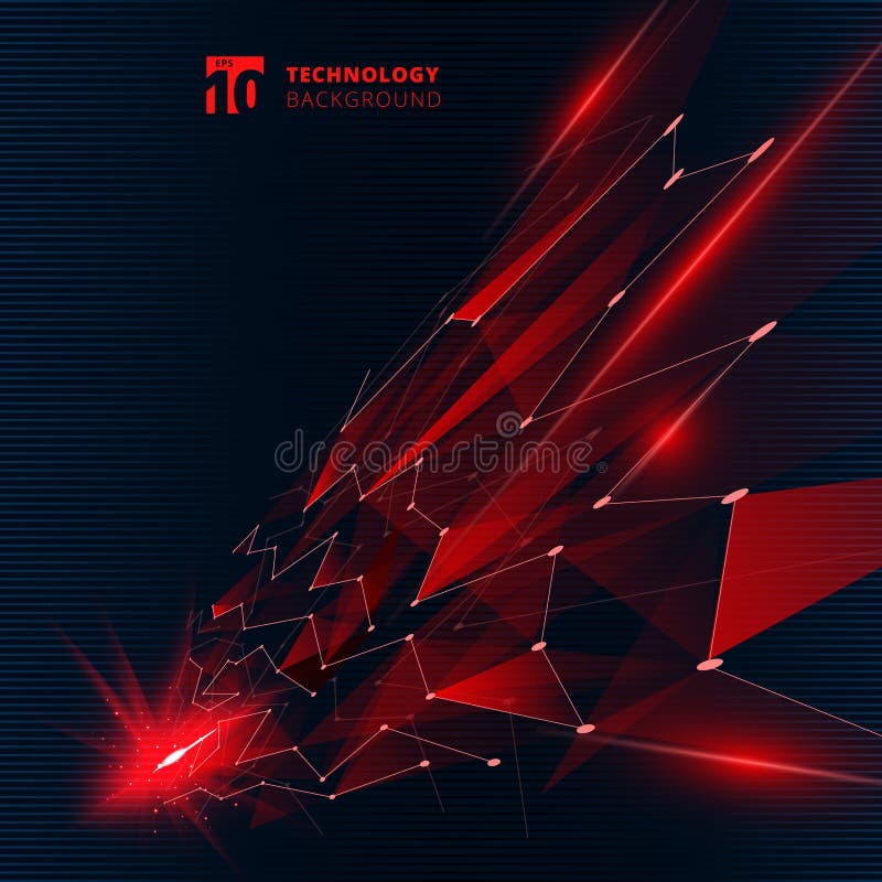 Abstract Connecting Dots and Lines Molecule Dark Blue Background ...