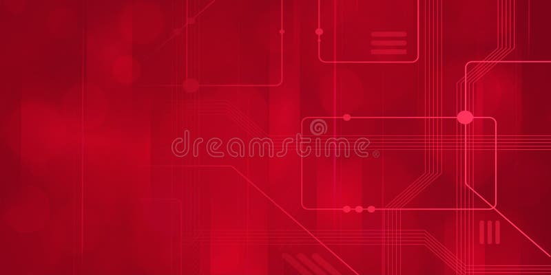 Digital Technology Futuristic Internet Network Connection Red ...