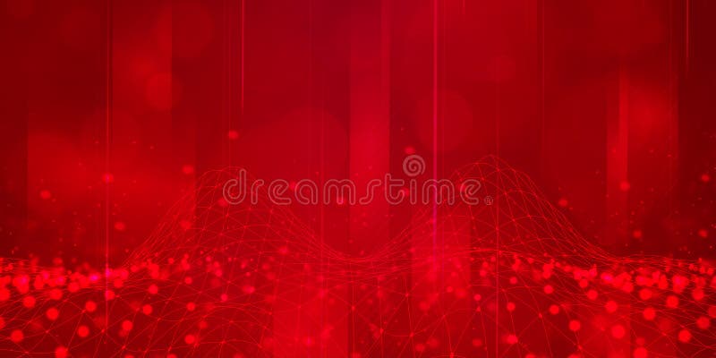 Digital Technology Futuristic Internet Network Connection Red ...
