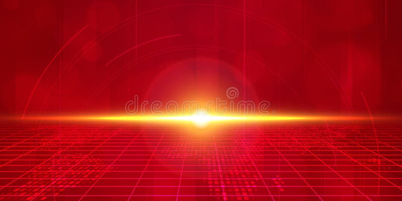 Digital Technology Futuristic Internet Network Connection Red ...