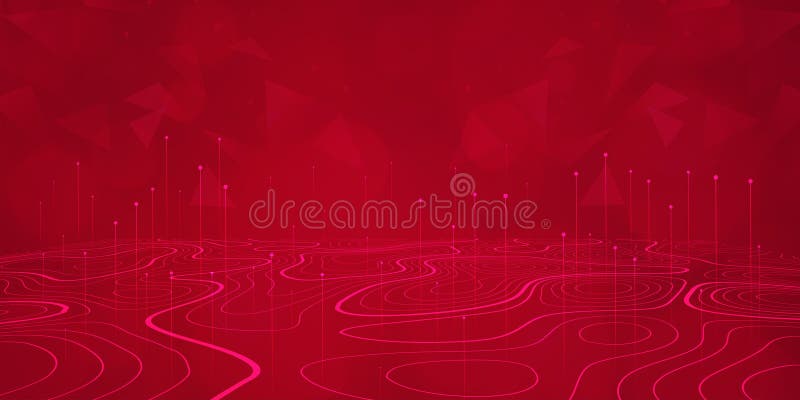Digital Technology Futuristic Internet Network Connection Red ...
