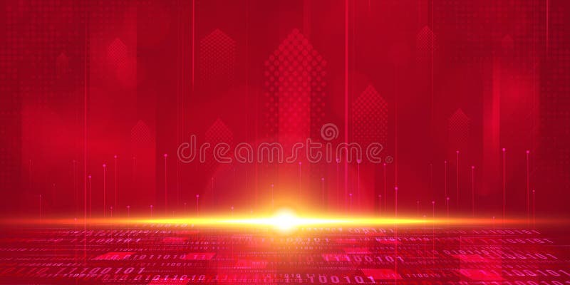 Digital Technology Futuristic Internet Network Connection Red ...