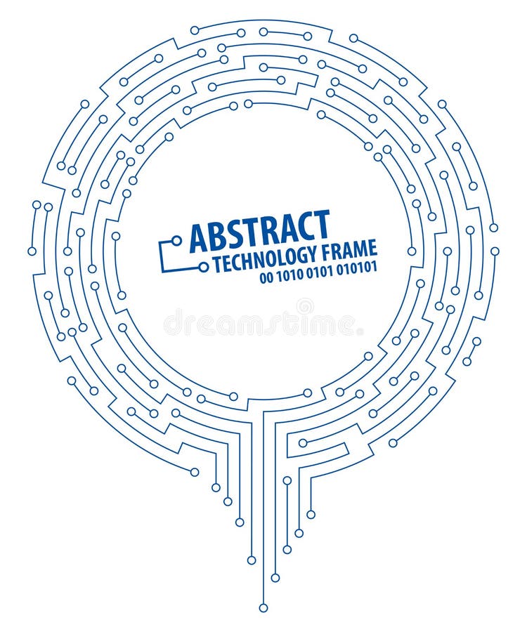 Abstract Technology Round Frame Stock Vector - Illustration of graphic ...