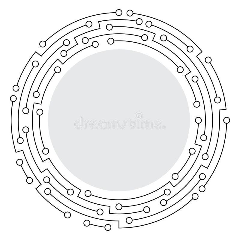 Abstract Technology Round Frame Stock Vector - Illustration of board ...
