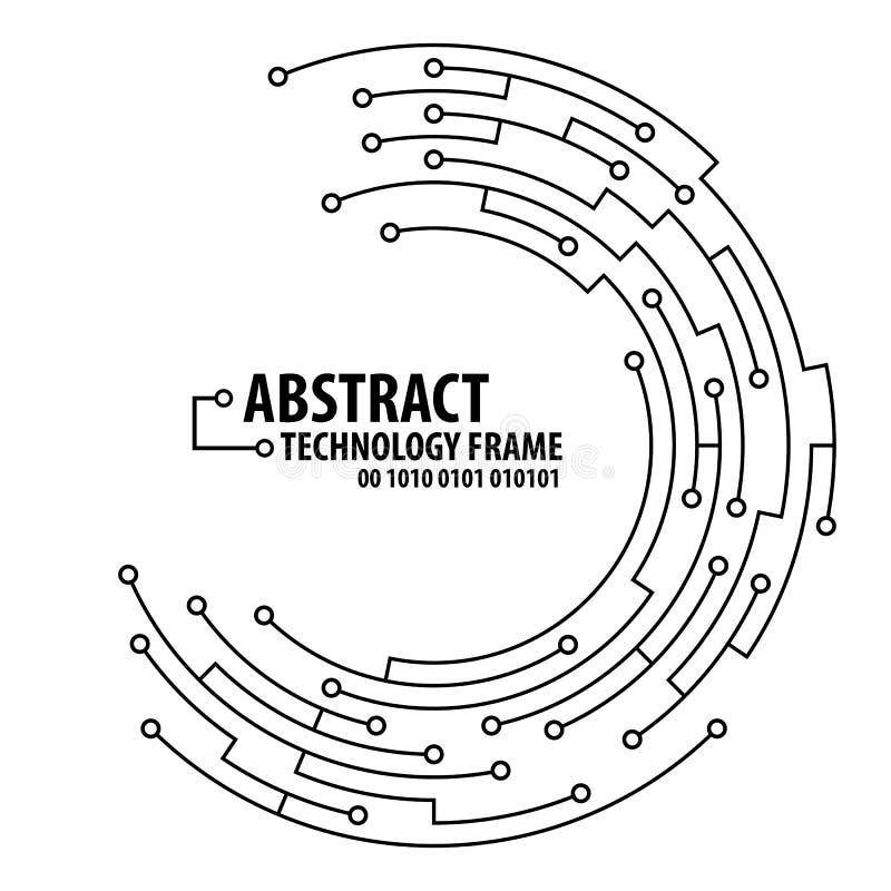 Abstract Technology Round Frame Stock Vector - Illustration of ...