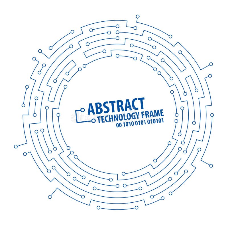 Abstract Technology Round Frame Stock Vector - Illustration of ...