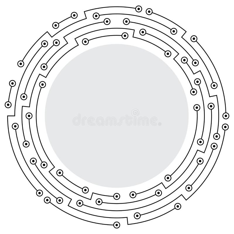 Abstract Technology Round Frame Stock Vector - Illustration of ...