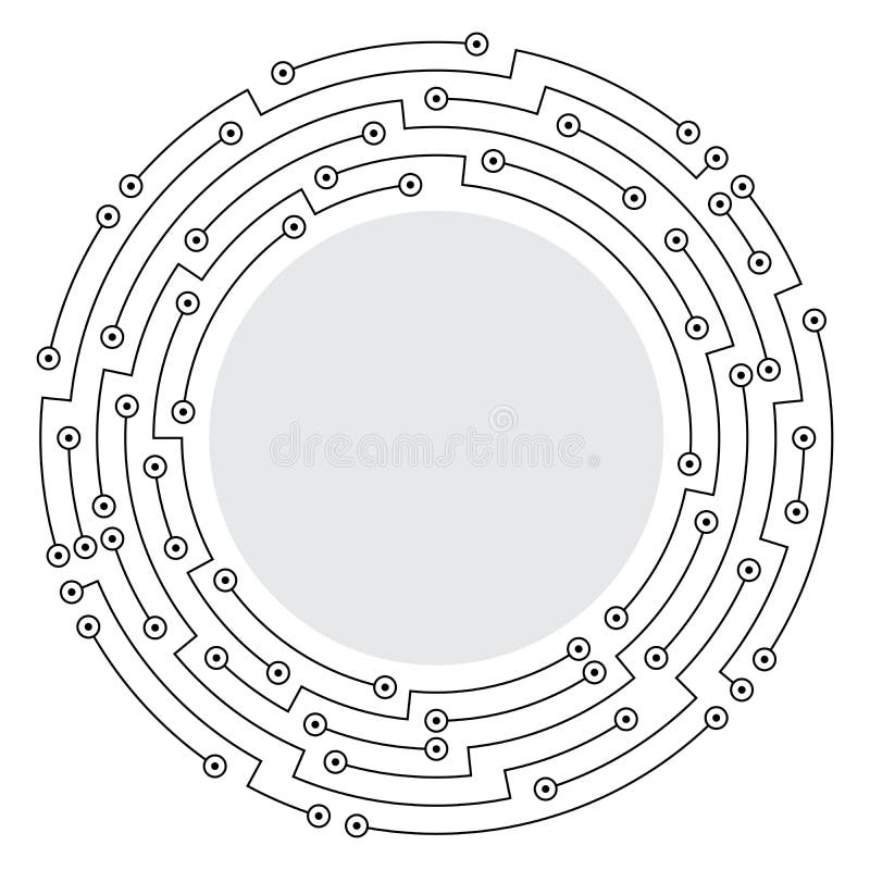 Round Circuit Board Frame Stock Illustrations – 201 Round Circuit Board ...