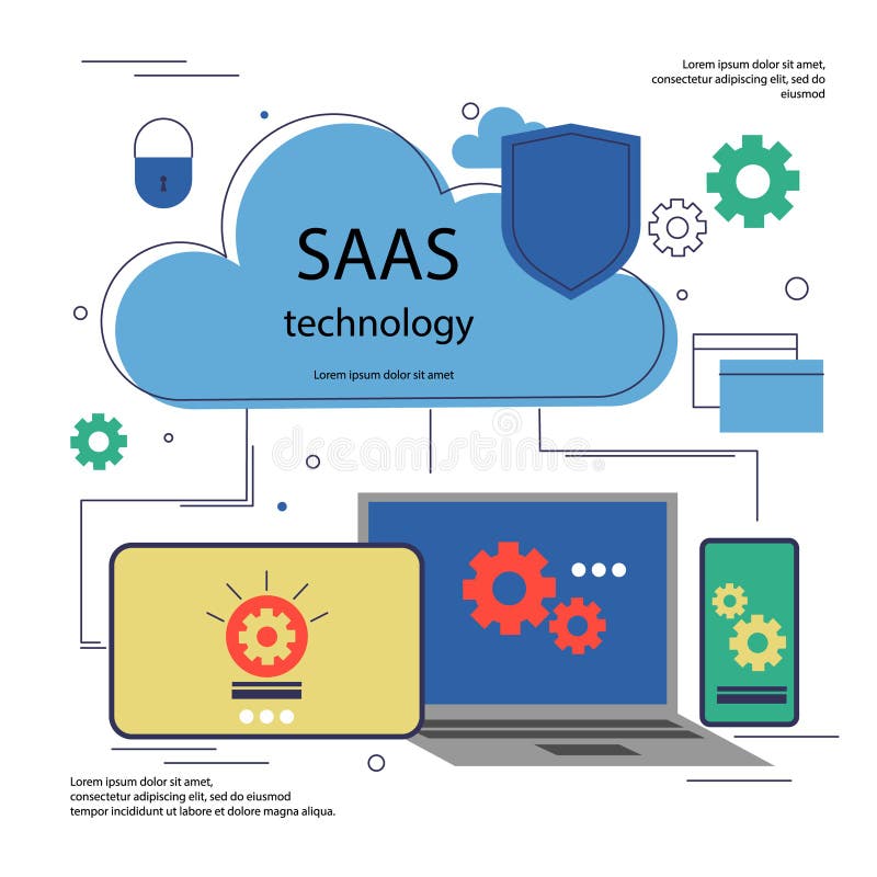 Abstract Technology Saas Illustration Vector Illustration. Stock Vector ...