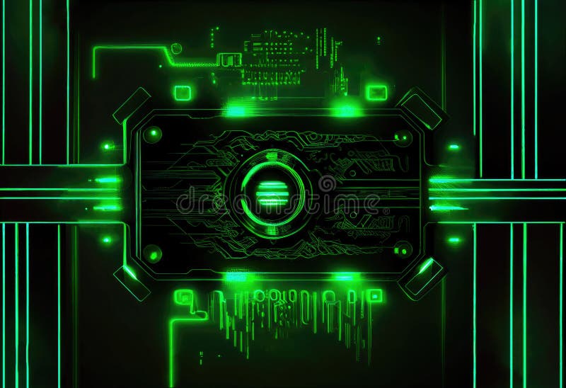 Abstract Technology Sci-fi Background with Circuit Board and Glowing ...