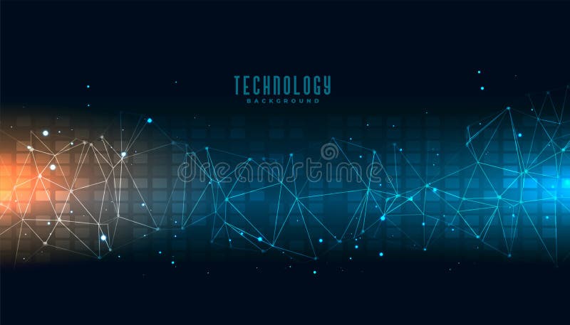 Abstract Technology Science Banner with Connecting Lines Stock Vector ...
