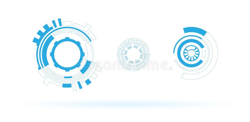 Abstract Technology Science Fiction Background with Circular HUD ...