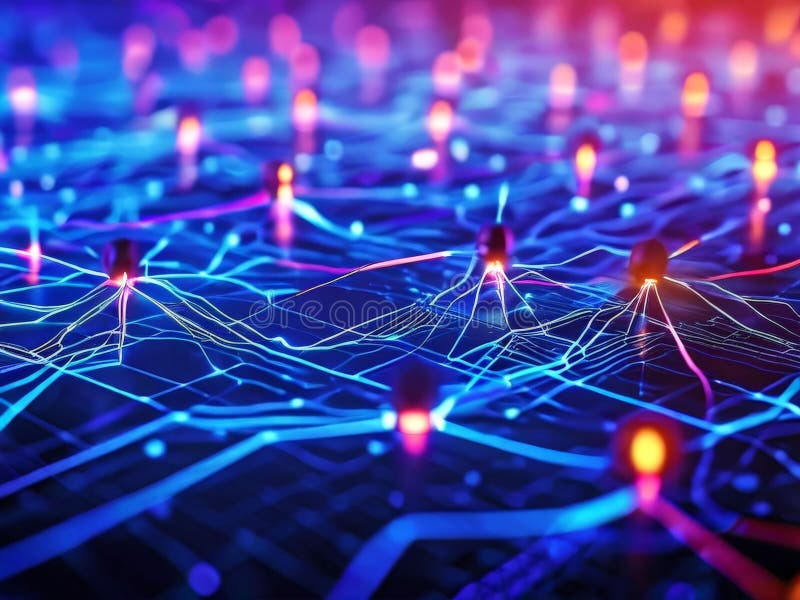 Abstract Technology and Science Network Connection Lines Background ...